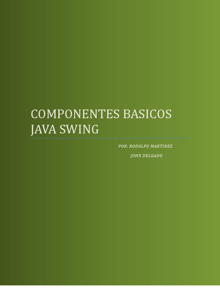 Componentes Basicos Java Swing | PDF | Java (lenguaje de programación ...