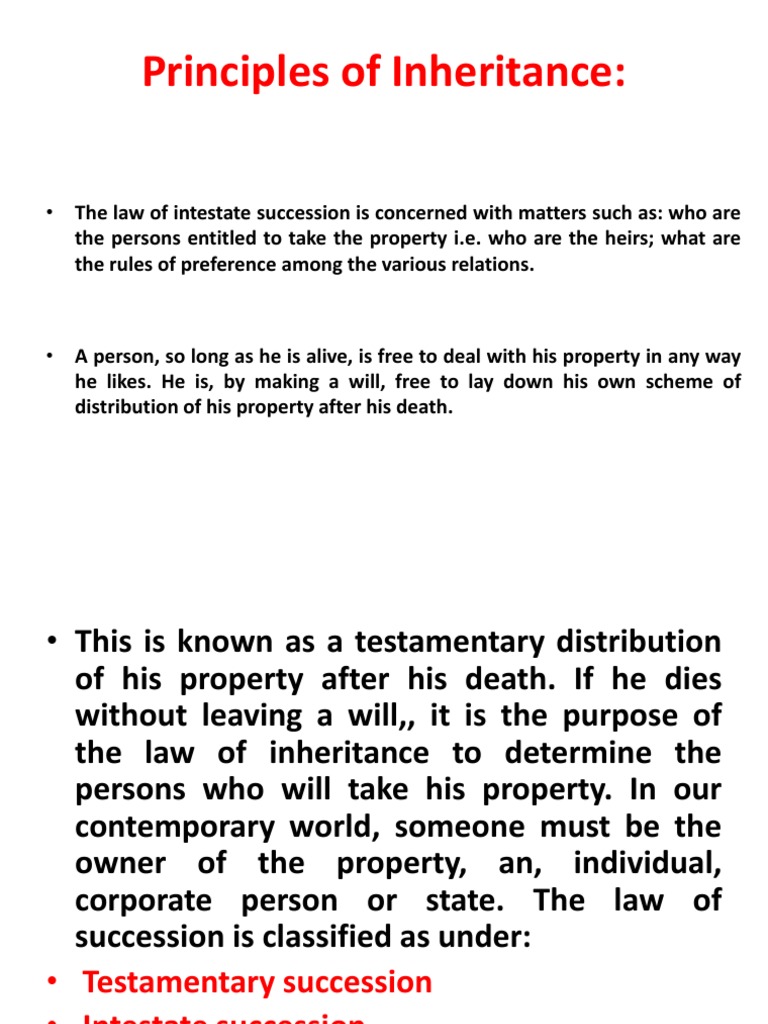 Succession and Inheritance | PDF | Intestacy | Inheritance