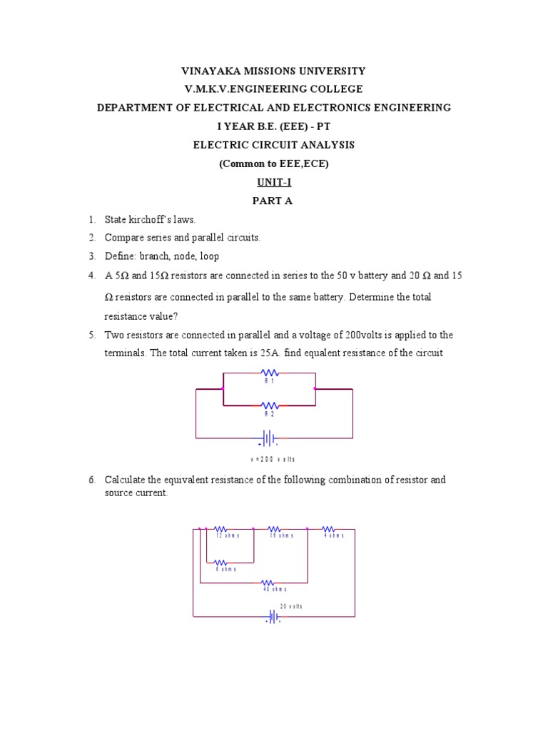Electric Circuit Analysis | PDF | Series And Parallel Circuits ...