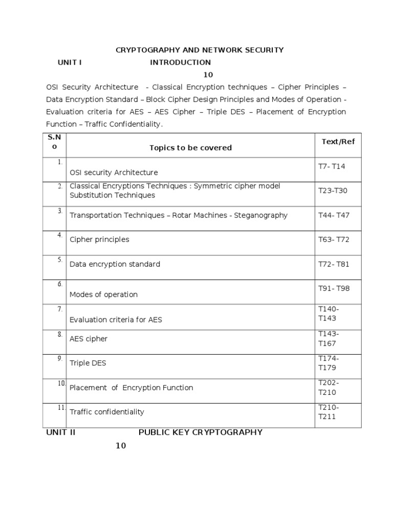 Cryptography and Network Security | PDF | Cryptography | Key (Cryptography)