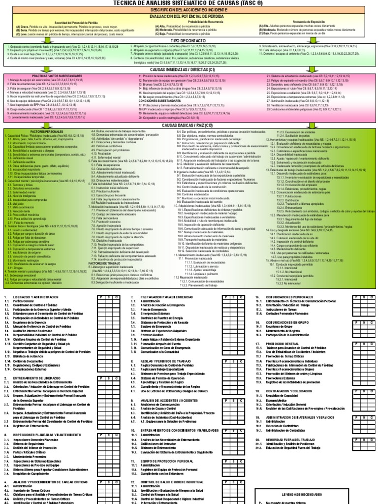 Análisis de Causas de Accidentes TASC® | PDF
