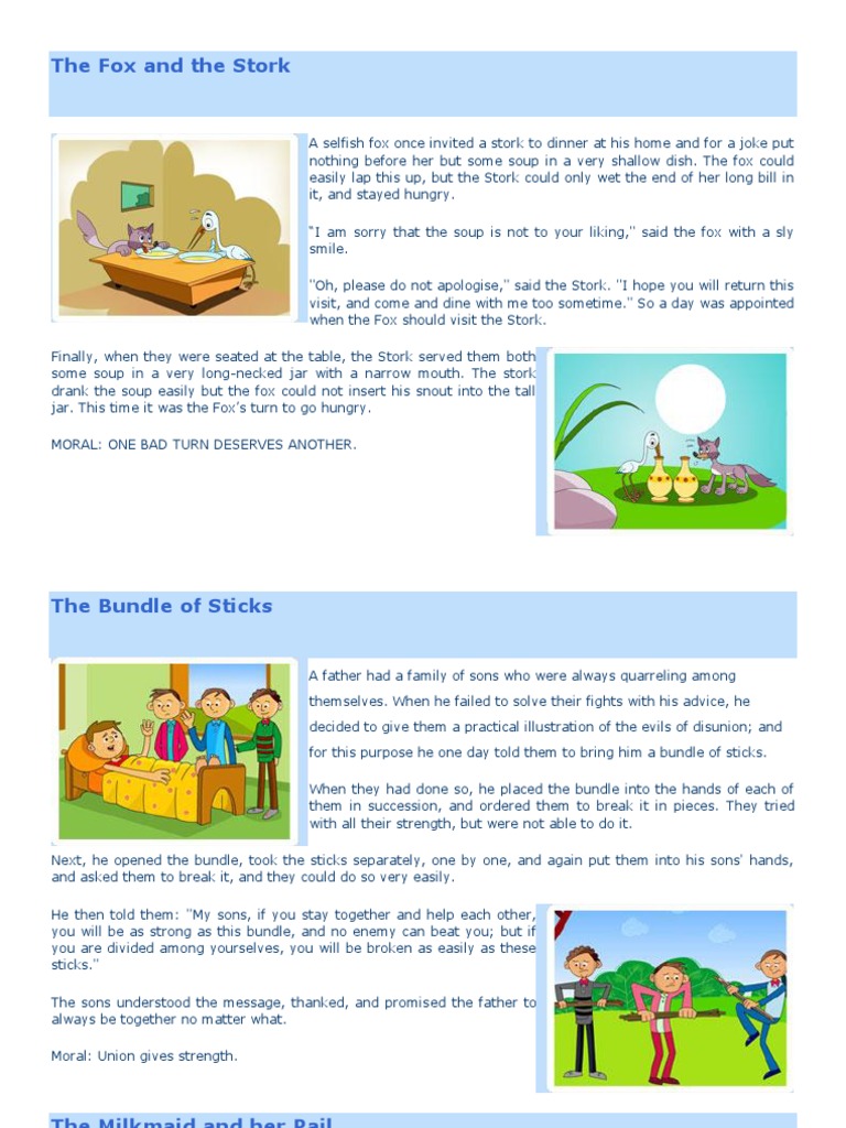 The Fox and The Stork | PDF | Rabbit