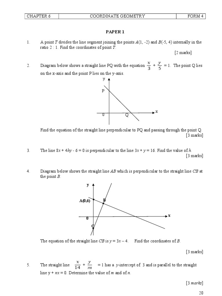 Exercise 6.coordinate Geometry 2 | PDF | Line (Geometry) | Cartesian ...