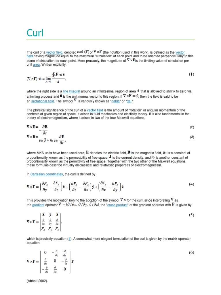 Curl Divergence Pdf Divergence Maxwell S Equations