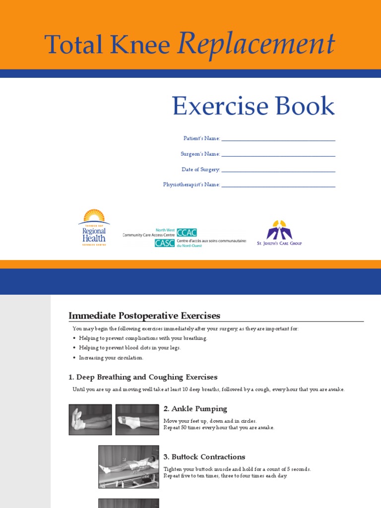 Total Knee Replacement Exercise Booklet | Knee | Sports