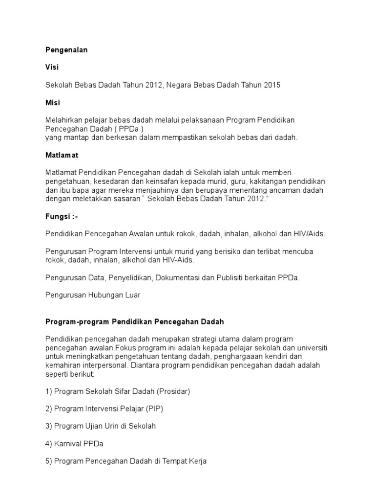 Pengenalan Program Dadah | PDF
