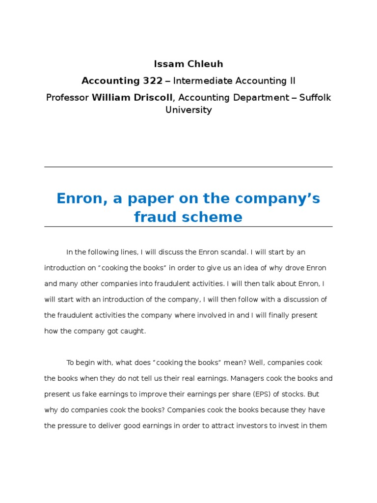 Enron Scandal: Fraud and Accounting Tricks | PDF