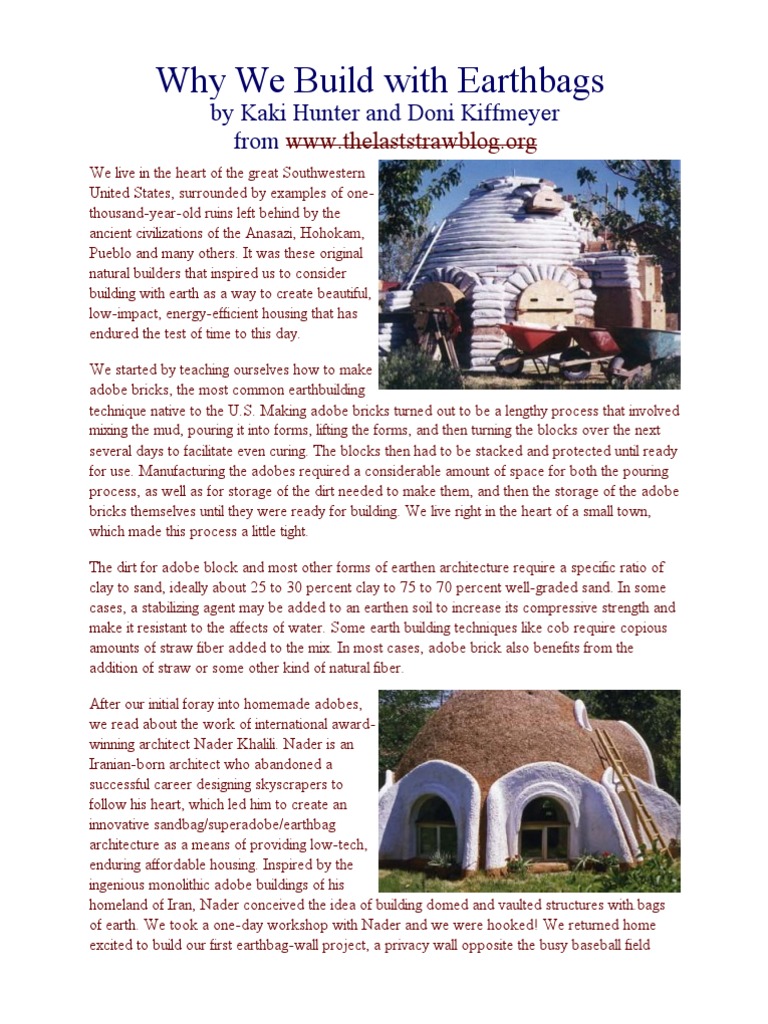 Earthbag Construction Techniques | PDF | Soil | Industries
