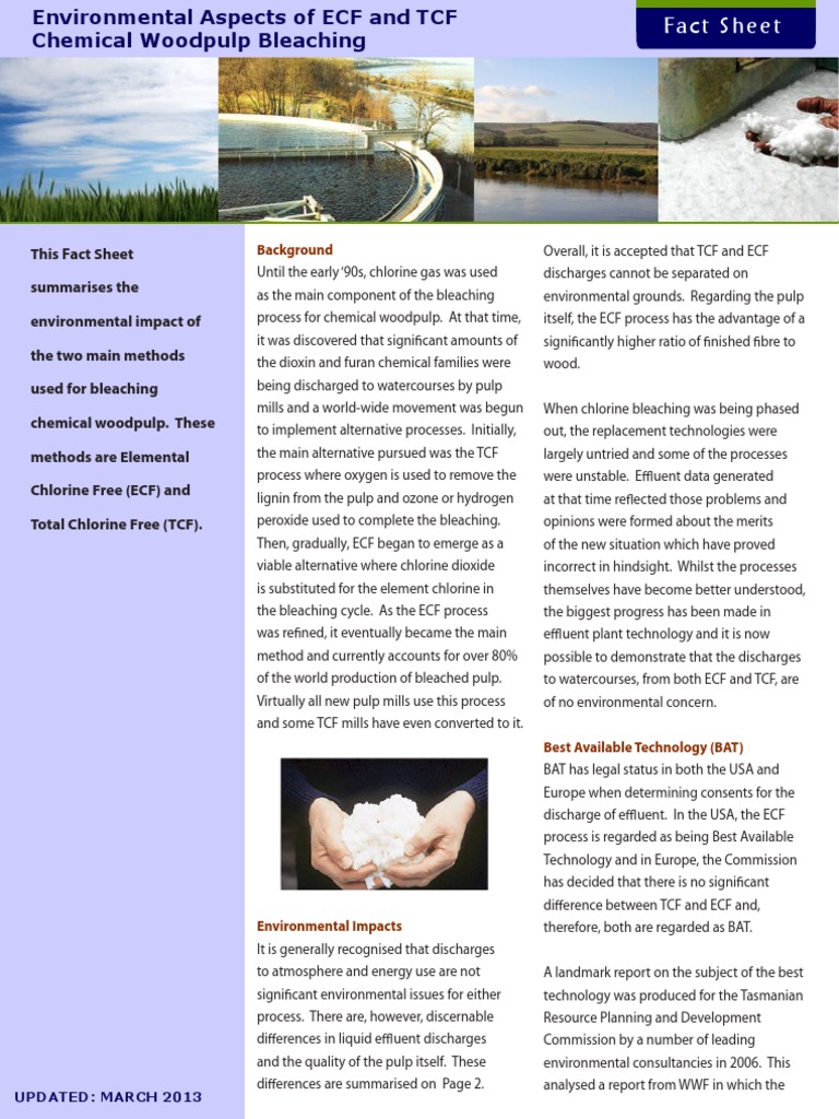 Environmental Aspects ECF TCF | PDF | Pulp (Paper) | Chemical Substances