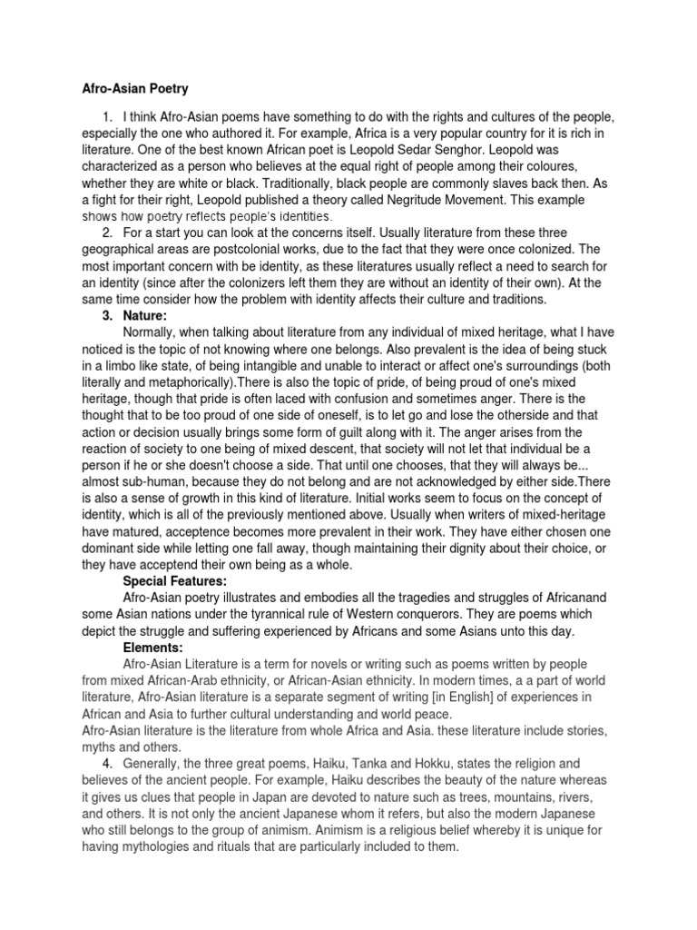 Afro Asia Literature | PDF | Haiku | Poetry