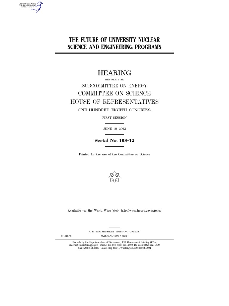 Future of Nuclear Science Programs | PDF | United States Department Of ...