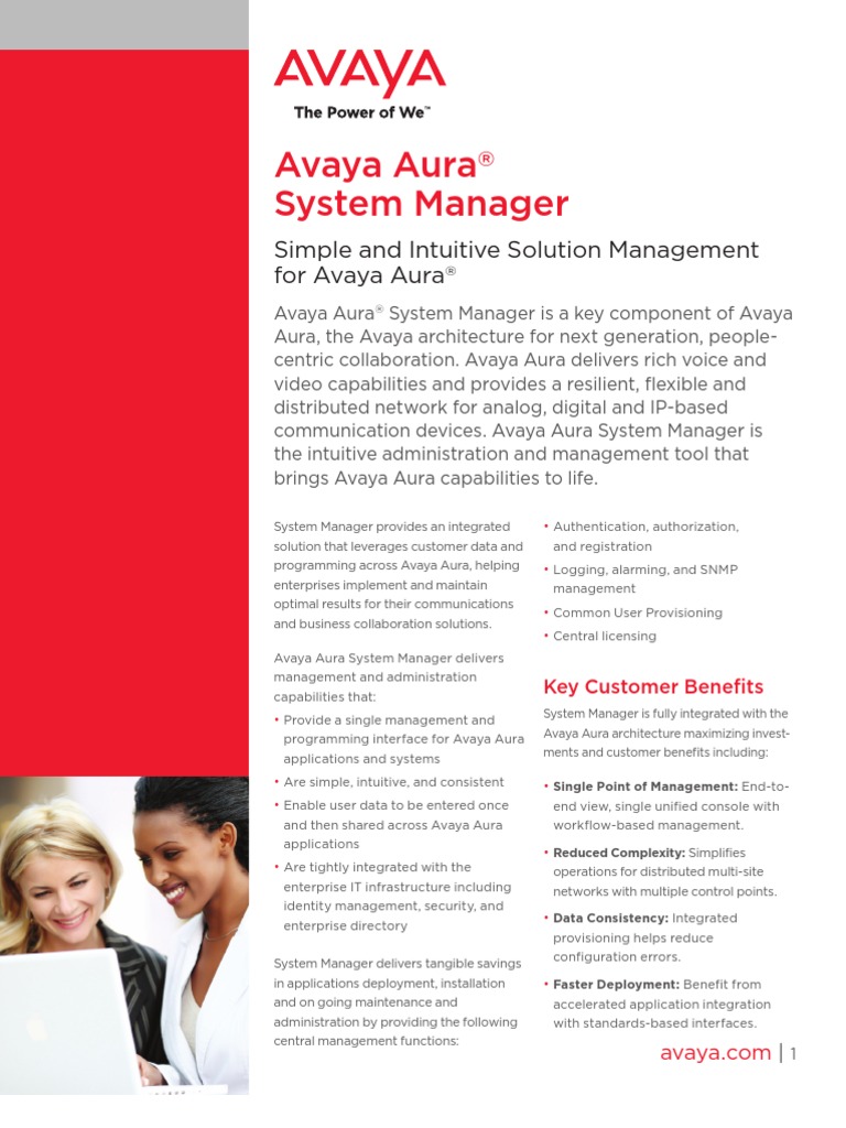 Avaya Aura System Manager - Fact Sheet | PDF | Provisioning | Computer Network