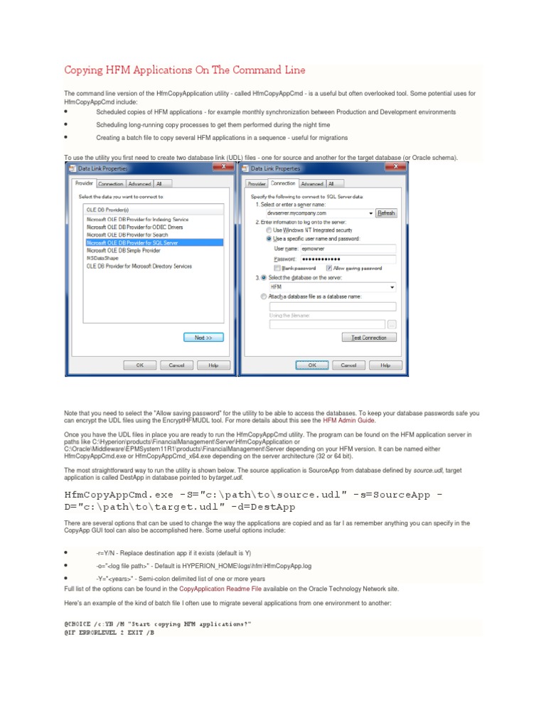 Copying HFM Applications From The Command Line | PDF | Command Line Interface | Oracle Database