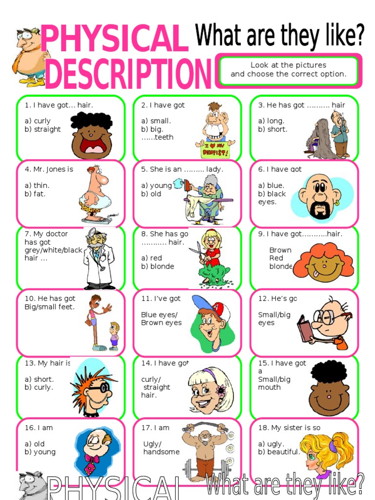 Describing People (Faces and Hair) Primaria 4 | PDF