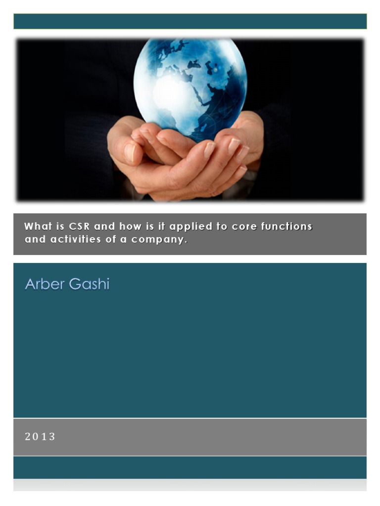 What Is CSR and How Is It Applied To Core Functions and Activities of A ...