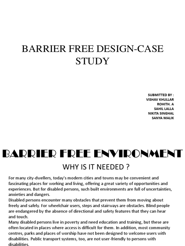 Barrier Free Environment | PDF