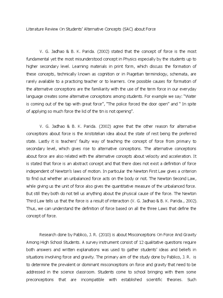 Literature Review Group | PDF | Concept | Force