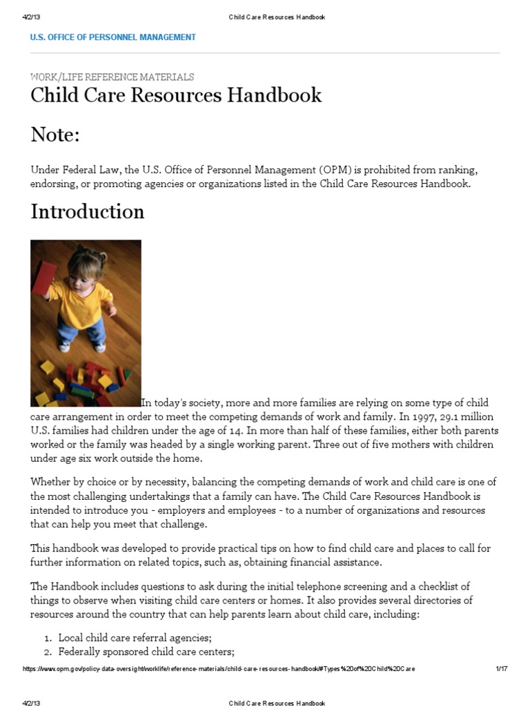Child Care Resources Handbook | PDF | Day Care | Caregiver