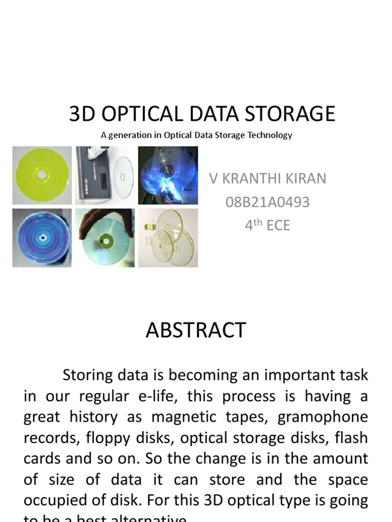 3d Optical Data Storage Pdf Computer Data Storage Computer Data