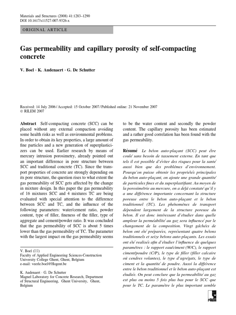 Boel 2008 | PDF | Porosity | Concrete