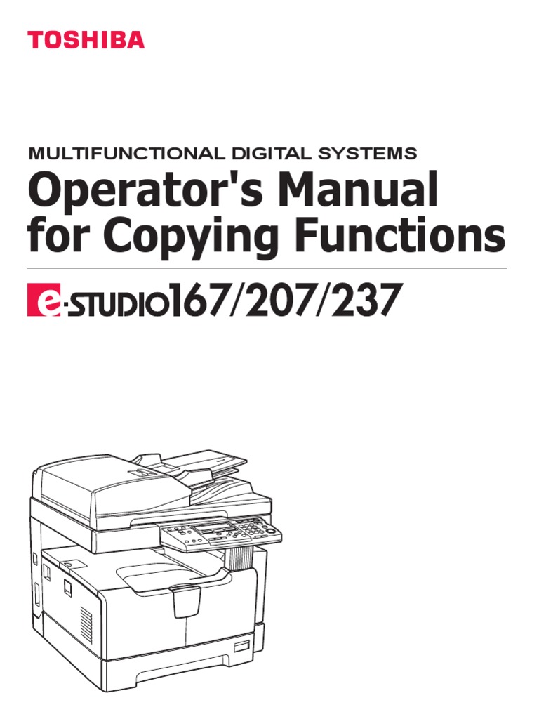 Operator's Manual For Copying Functions: Multifunctional Digital ...