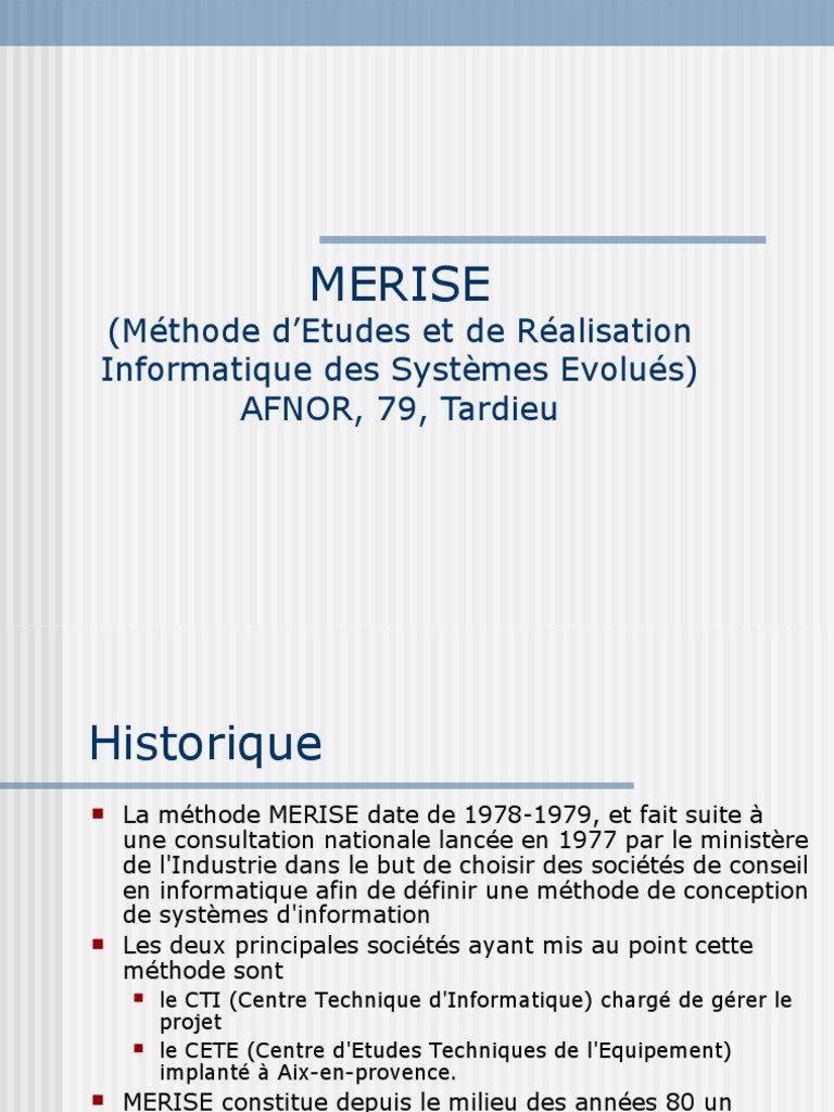La Methode Merise | Informatique | Technologie | Essai gratuit de 30 ...