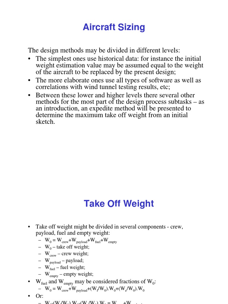 Aircraft Sizing | PDF | Aviation | Aerospace Engineering