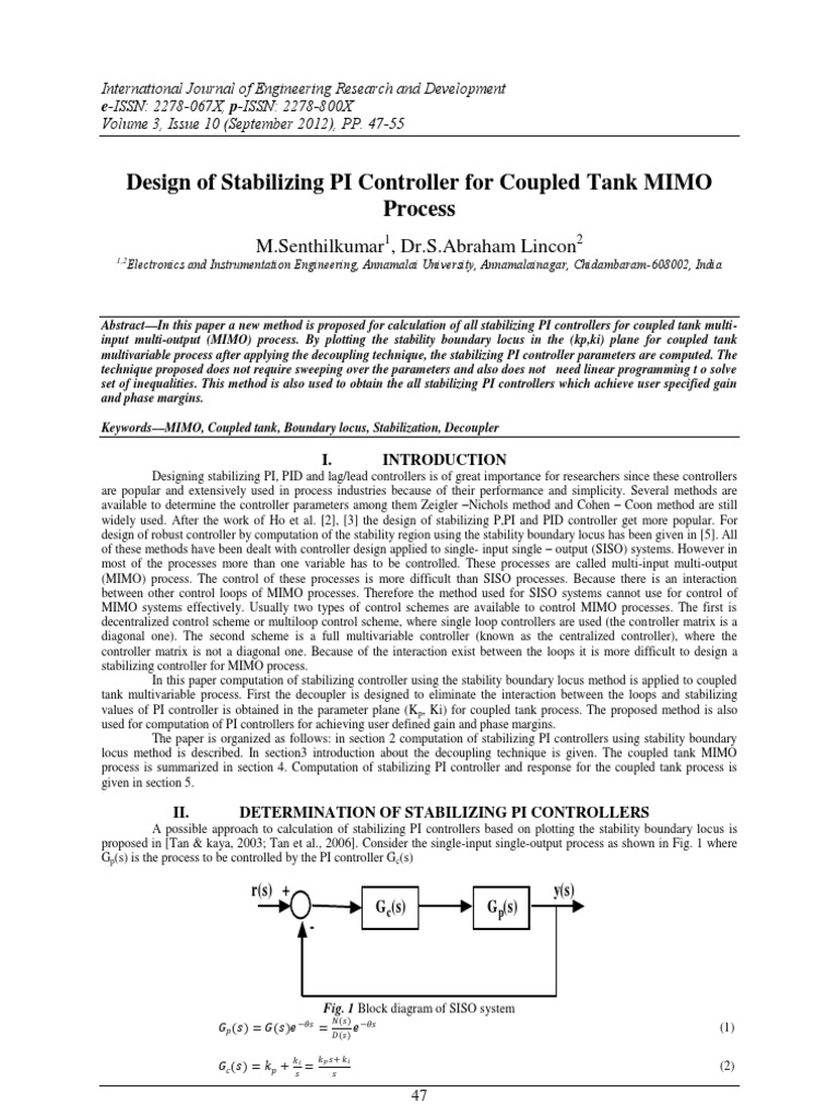 Design of Stabilizing | PDF | Control Theory | Control Engineering