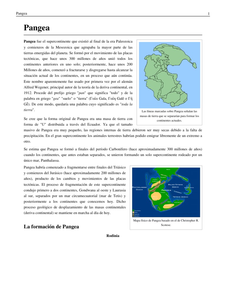 Formación y fragmentación de Pangea | PDF | Estratigrafía | Ciencias de ...