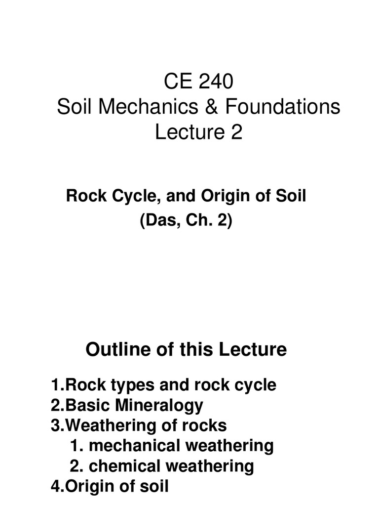 Rock Cycle, and Origin of Soil | PDF