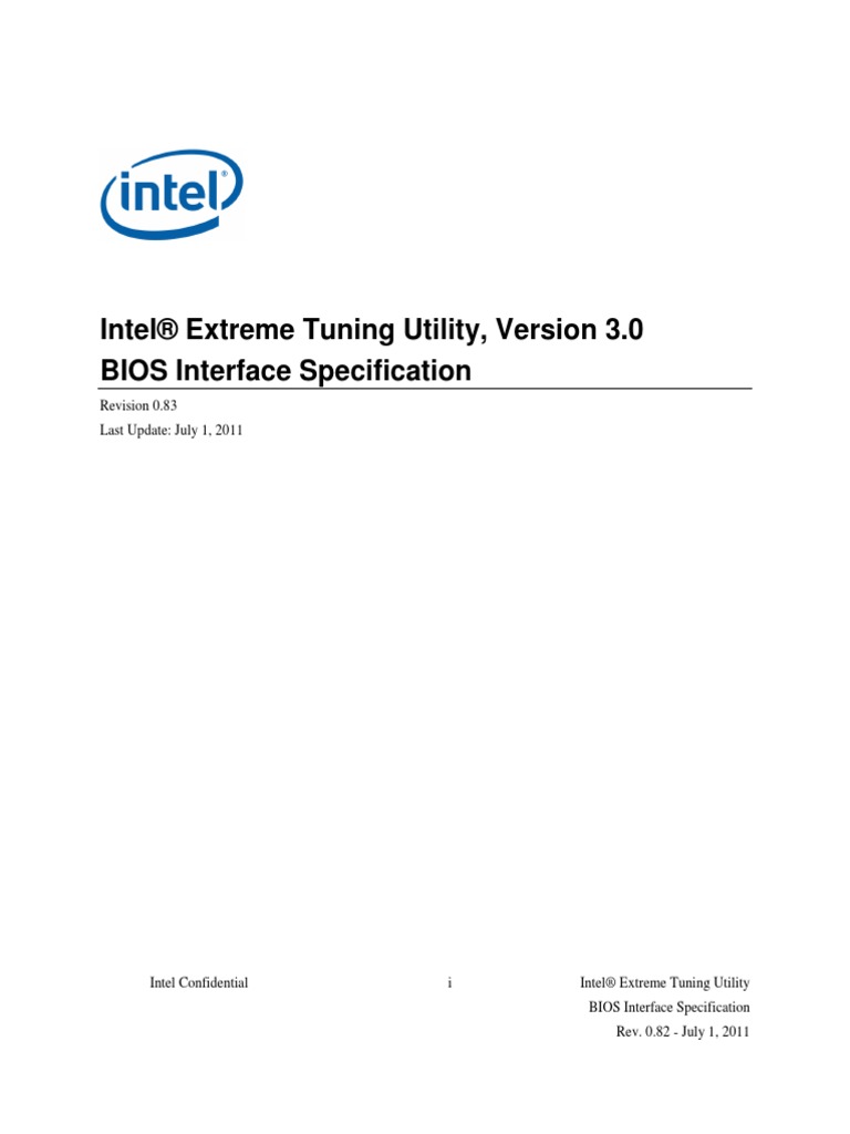 XTU 3.0 BIOS Interface Specification | PDF | Bios | Parameter (Computer ...