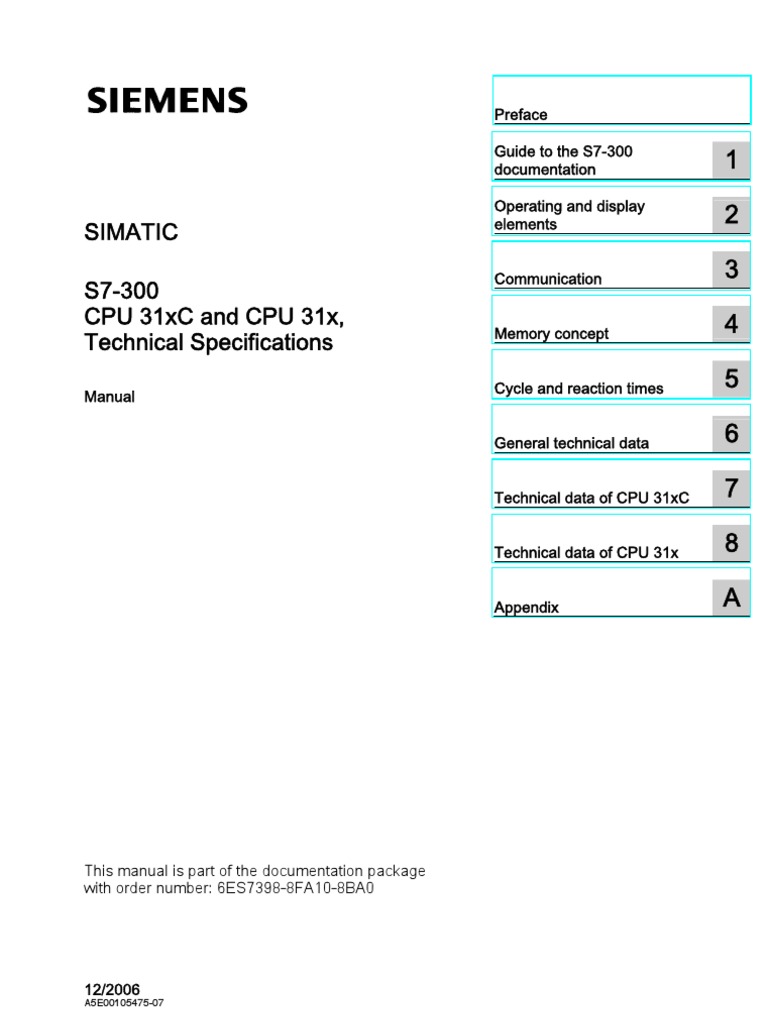 Simatic S7 300 Manual | PDF | Central Processing Unit | Computer Data ...