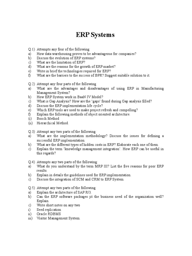 ERP Systems: A Comprehensive Guide | PDF | Enterprise Resource Planning ...