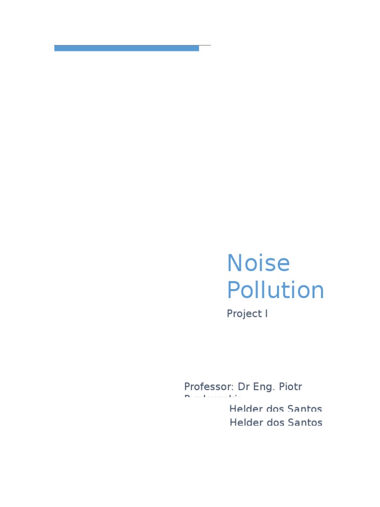 Noise Pollution: Project I | PDF | Waves | Sound