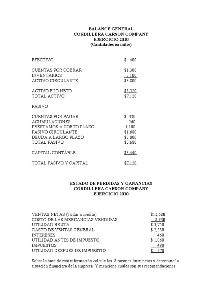 Balance General | PDF | Hoja de balance | Dinero