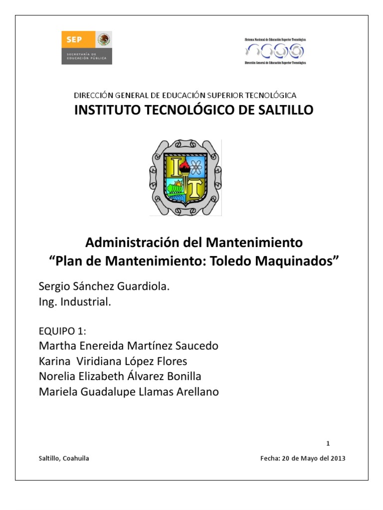 Plan de Mantenimiento | PDF | Mecanizado | Producción y fabricación