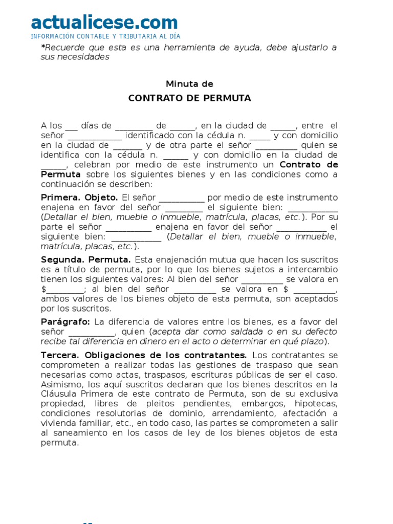 Formato de Permuta | Propiedad | Gobierno