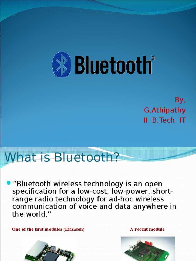 Athipathy Bluetooth Tech | PDF | Bluetooth | Radio Spectrum