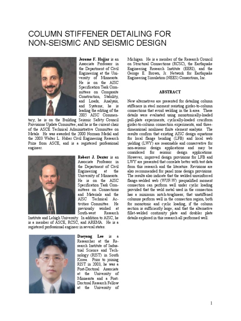 Column Stiffener Detailing | PDF | Strength Of Materials | Deformation ...