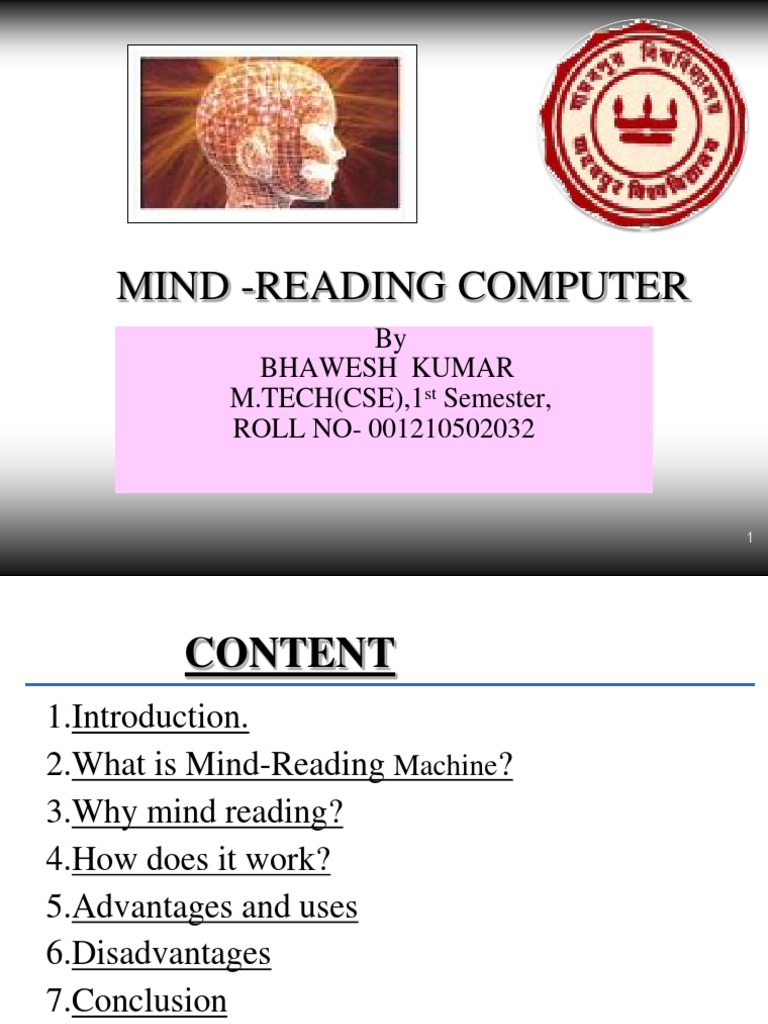 Mind Reading Computer Ppt New Pdf Human Computer Interaction