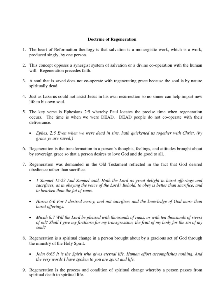 Understanding Regeneration Doctrine | PDF | Born Again | Grace In ...
