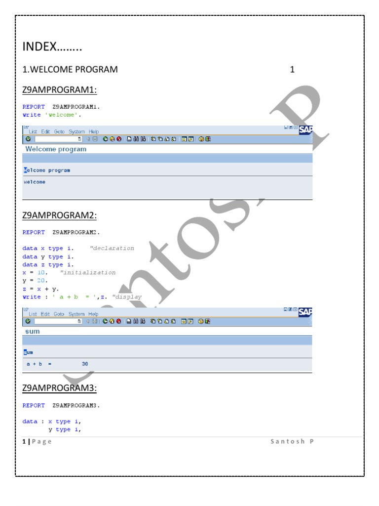 Core Abap Notes With Programs | PDF | Parameter (Computer Programming ... Core Abap Notes With Programs | PDF | Parameter (Computer Programming ...