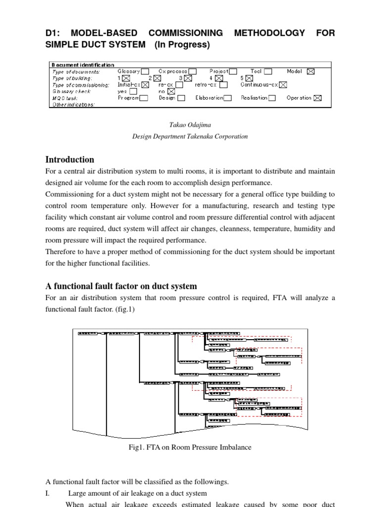 D1: Model-Based Commissioning Methodology For Simple Duct System (In ...