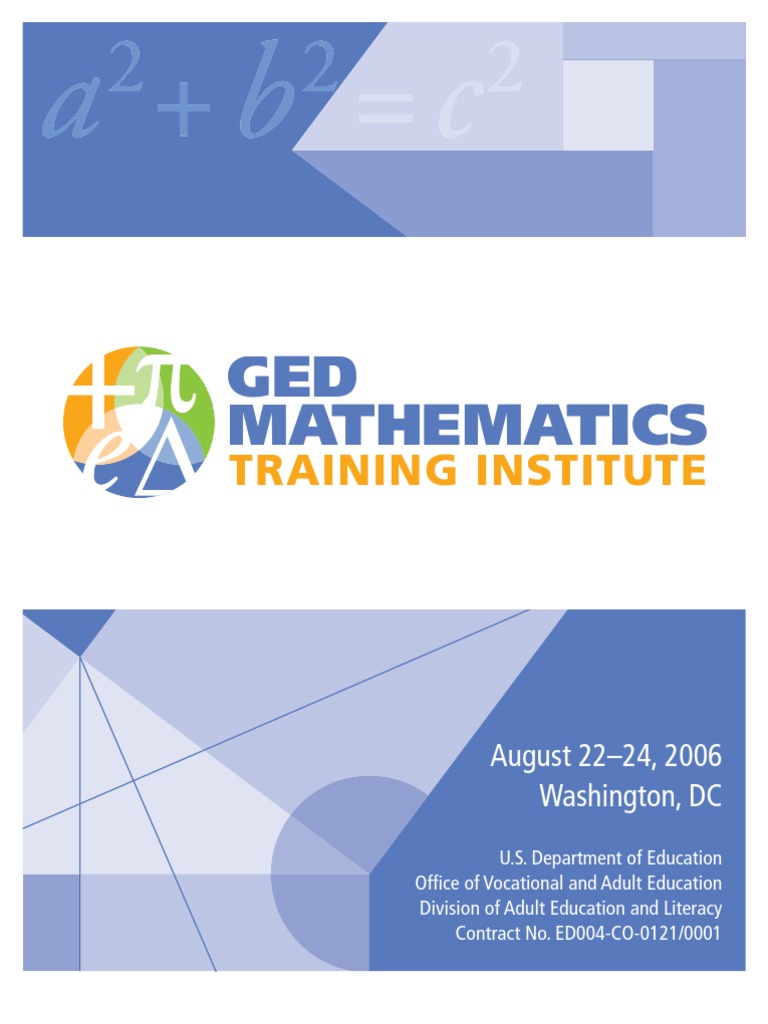 GED Mathematics Training Instit | PDF | National Council Of Teachers Of ...