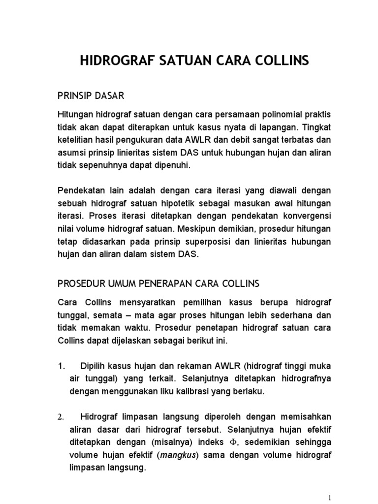 Collins Unit Hydrograph | PDF