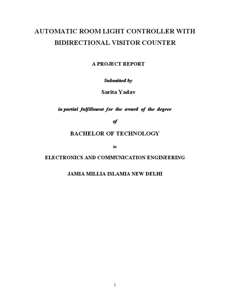 Minor Project Automatic Room Light Controller | PDF | Microcontroller ...