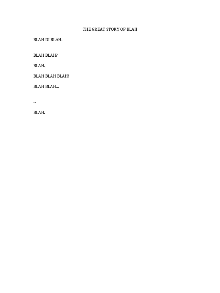 The Great Story of Blah | PDF