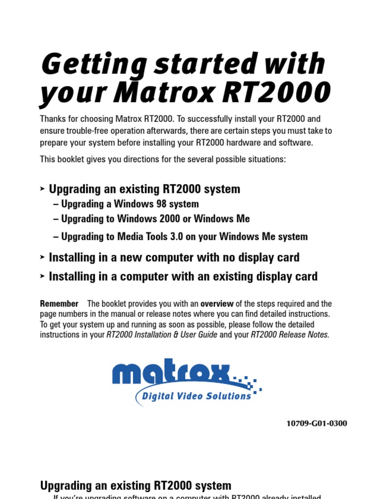 Matrox Video Capture | PDF | Installation (Computer Programs) | Windows ...