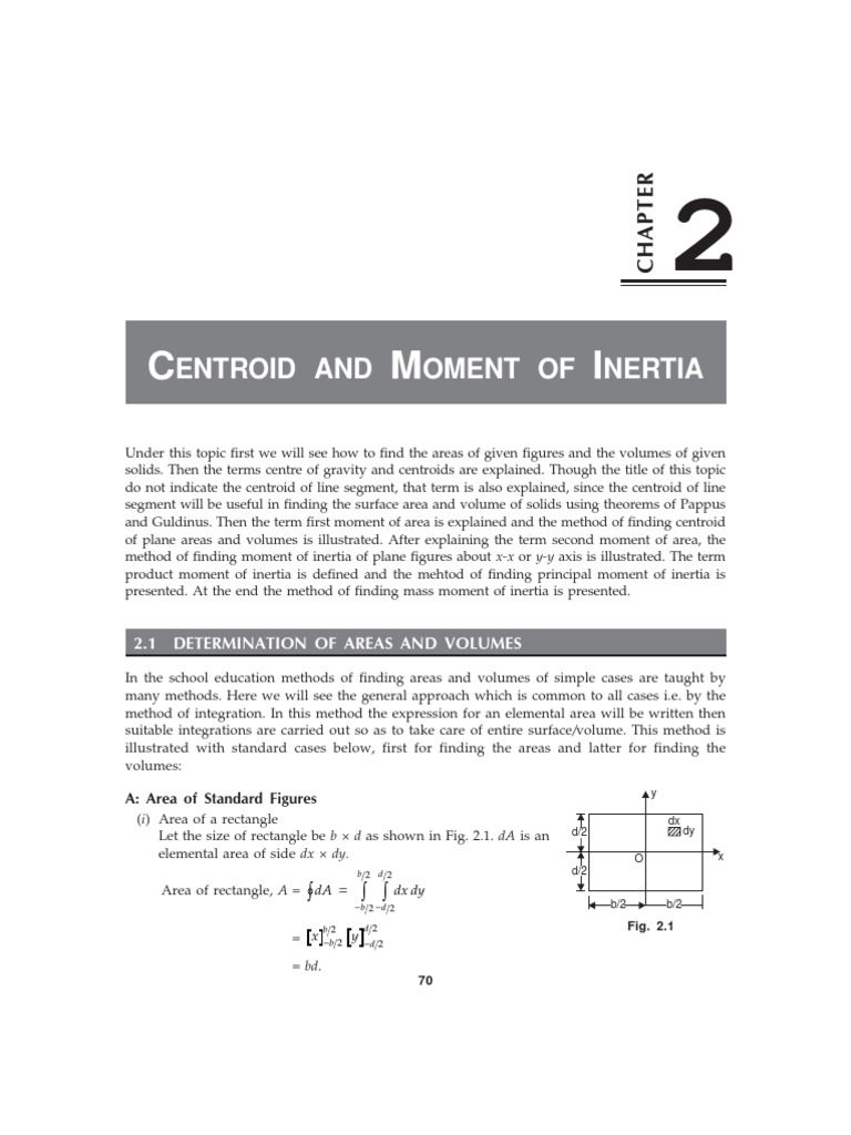 Centroid and Moment of Inertia | PDF | Center Of Mass | Rotation Around ...