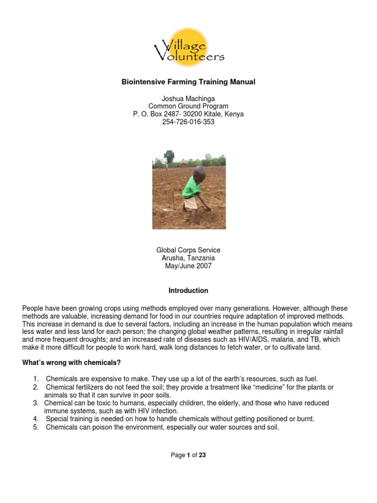 Biointensive Farming Training Guide | PDF | Seed | Soil